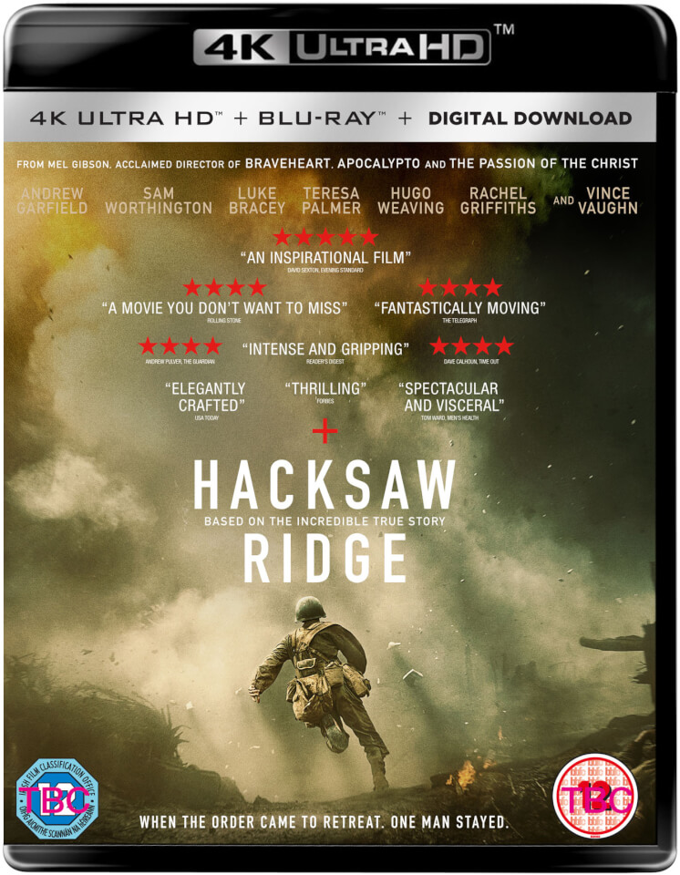 Hacksaw Ridge 4K Ultra HD Blu Ray Zavvi