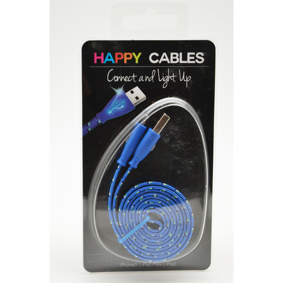 Happy Cables LED Charge Cables - Blue - IWOOT UK