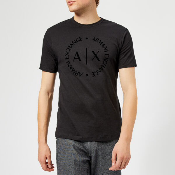 Armani Exchange Men's Tonal Logo Reg Fit T-Shirt - Black Clothing ...